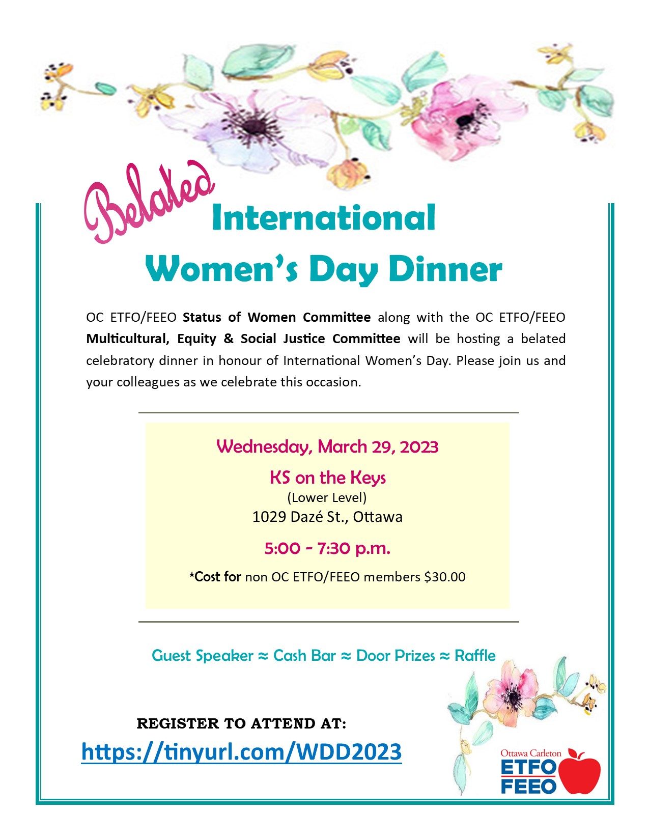 Belated International Women's Day Dinner - The Ottawa-Carleton ...